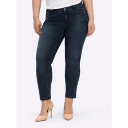Ascari sheego Gro&szlig;e Gr&ouml;&szlig;en 5-Pocket-Jeans in Stretch-Qualit&auml;t, mit Glitzersteinchen, dunkelblau, Gr&ouml;&szlig;e 25 - Damen