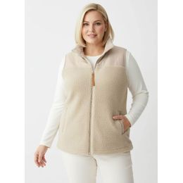 sheego Gro&szlig;e Gr&ouml;&szlig;en Weste mit Stehkragen, beige, Gr&ouml;&szlig;e 50 - Damen