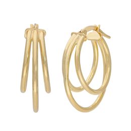 Paar Creolen Lady, gold (gelbgold 375), Ohrringe, Damen