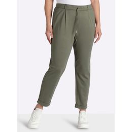 sheego Gro&szlig;e Gr&ouml;&szlig;en Jogg Pants in Interlock-Qualit&auml;t, khaki, Gr&ouml;&szlig;e 48 - Damen