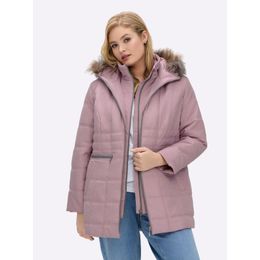 sheego Gro&szlig;e Gr&ouml;&szlig;en Steppjacke mit abnehmbarer Kapuze, wattiert, mauve, Gr&ouml;&szlig;e 56 - Damen