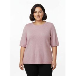 sheego Gro&szlig;e Gr&ouml;&szlig;en Feinstrickpullover mit Kaschmir, ros&eacute;-meliert, Gr&ouml;&szlig;e 52/54 - Damen