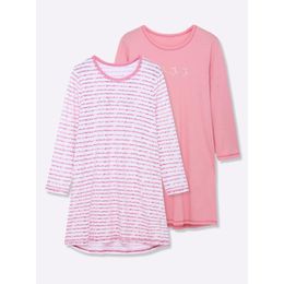 w&auml;schepur sheego Gro&szlig;e Gr&ouml;&szlig;en Langarm Sleepshirts, erika + erika-gestreift, Gr&ouml;&szlig;e 48/50 - Damen