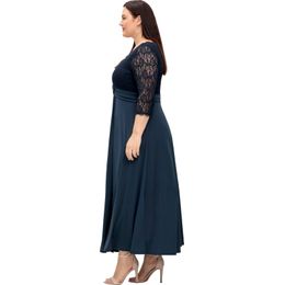 sheego Gro&szlig;e Gr&ouml;&szlig;en Abendkleid mit Oberteil aus Spitze, nachtblau, Gr&ouml;&szlig;e 50 - Damen