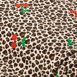 buttinette Baumwoll-Jersey "Leo & Kirschen" mit Elasthan, braun-color