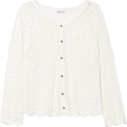 sheego by Joe Browns Damen Strickjacke aus H&auml;kelspitze, offwhite, Gr&ouml;&szlig;e 52/54