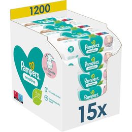 Pampers Feuchtt&uuml;cher sensitive (15x80 St), Vorteilspack