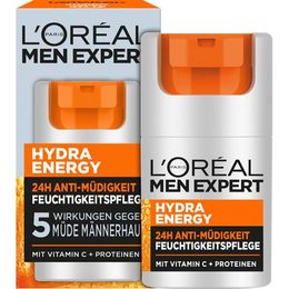 L'Or&eacute;al L'OR&Eacute;AL PARiS MEN EXPERT Gesichtscreme Hydra Energy, Feuchtigkeitspflege mit Vitamin C, 24h Anti-M&uuml;digkeit