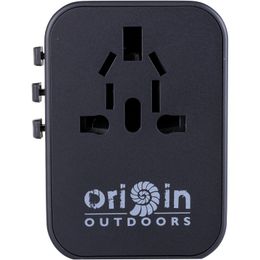 Origin Outdoors Universal Steckeradapter Weltenbummler Adapter - Gr&ouml;&szlig;e Einheitsgr&ouml;&szlig;e - schwarz
