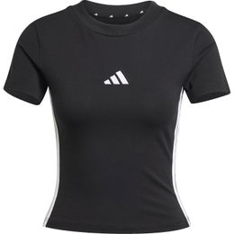 Adidas 3S T-Shirt Damen - Gr&ouml;&szlig;e L - schwarz