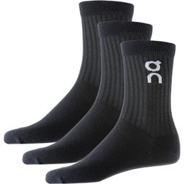On Logo Sock High 3P Socken - Gr&ouml;&szlig;e 43-46 - schwarz