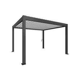 BioHort Pergola dunkelgrau metallic/wei&szlig; 4 x 3,5 m