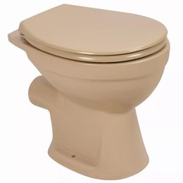sanicomfort Stand-WC sp&uuml;lrandlos beige, ohne WC-Sitz