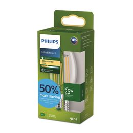 Philips LED-Lampe kerzenform E14 A 25 W 252 lm klar warmwei&szlig;