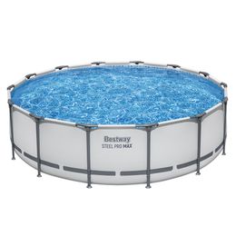 Bestway Aufstellpool 'Steel Pro MAX' Komplett-Set lichtgrau &Oslash; 427 x 107 cm