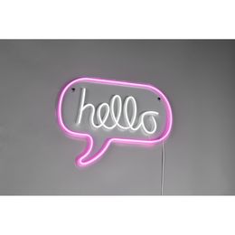 REALITY LEUCHTEN LED-Neon-Wandleuchte 'Hello' transparent 43 x 31 x 1,6 cm
