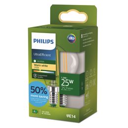 Philips LED-Lampe tropfenform E14 A 25 W 252 lm klar warmwei&szlig;