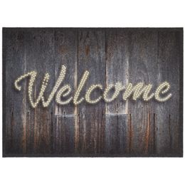 toom Sauberlaufmatte 'Welcome Wood' mehrfarbig 50 x 70 cm