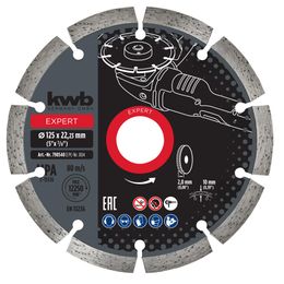 kwb Diamant-Trennscheibe mit Segmentrand f&uuml;r Trockenschliff &Oslash; 125 x 1,2 mm