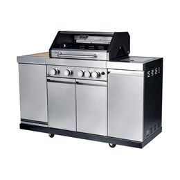 El Fuego Gasgrill 'Augusta' silbern 4+1 Brenner 17 kW 150,5 x 116,5 x 58 cm