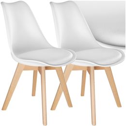 TecTake&reg; Set Esszimmerstuhl, Scandi-Design, massive Holzbeine, 49 x 53 x 82 cm