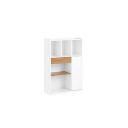 sobuy B&uuml;cherregal mit 1 Schublade Wei&szlig; 72x30x109,7cm Modern