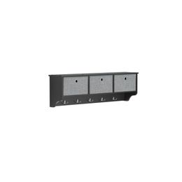 sobuy Wandgarderobe mit 2 Schubladen Schwarz 100x20x31cm Modern