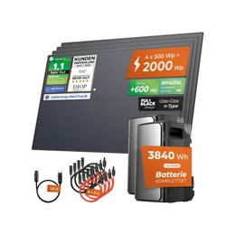 Solarway&reg; 2000Wp / 800W Balkonkraftwerk mit 3,8kWh Speicher komplett Steckdose - 3,8 kWh EcoFlow STREAM Ultra + AC Pro - Solaranlage Komplettset - 500W Solarmodule & EcoFlow Speicher & Zubeh&ouml;r