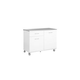 sobuy K&uuml;cheninsel 1 drawer Wei&szlig; 120x56x90,5cm Funktional