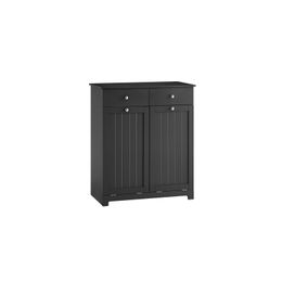 sobuy W&auml;scheschrank mit 2 Schubladen Schwarz 78x38,5x90,5cm Nordisch