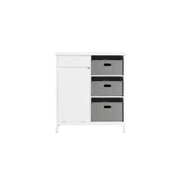 sobuy W&auml;scheschrank mit 1 Schublade Wei&szlig; 80x38x90cm Funktional