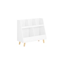 sobuy Kinderregal mit 5 F&auml;chern Wei&szlig; 86x36x77cm Funktional