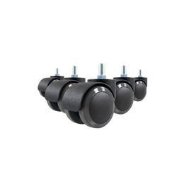 hjh OFFICE Stuhlrollen 5x ROLO M10/50mm Metall, Kunststoff