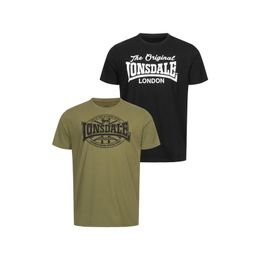 Lonsdale Herren T-Shirt normale Passform Doppelpack MORHAM