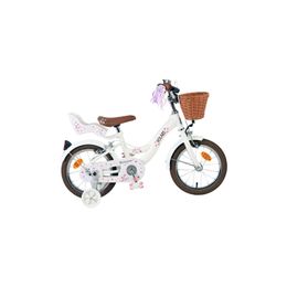 VOLARE Kinderfahrrad Blossom 14 Zoll ohne R&uuml;cktrittbremse, wei&szlig;
