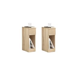sobuy Nachttisch-Set 2er mit 1 Schublade Holzfarbe 20x35x60cm Modern