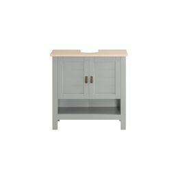 sobuy Waschbeckenunterschrank mit 2 T&uuml;ren Hellgrau 60x30x60cm Modern