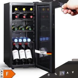 Sommertal K&uuml;hlschrank GK 60&ndash; Leiser Getr&auml;nkek&uuml;hlschrank mit LED, Touchscreen & Schloss kleiner Flaschenk&uuml;hlschrank schwarz 60L