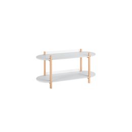 sobuy Konsolentisch f&uuml;r den Flur mit 2 F&auml;chern Hellgrau 101x33x52cm Nordisch