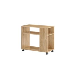 sobuy Couchtisch mit 2 F&auml;chern Holzfarbe 70x35x61,5cm Modern