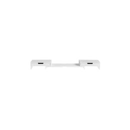 sobuy Bildschirmerh&ouml;hung mit 2 Schubladen Wei&szlig; 106x22x11cm Funktional