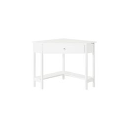 sobuy Schreibtisch mit einer Schublade Wei&szlig; 76x76x76,5cm Minimalistisch
