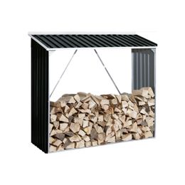 Duramaxx Duramax Metall Kaminholzregal mit Dach / Holzlager / Kaminholzunterstand Ma&szlig;e H. 162 x B. 182 x T. 74 cm