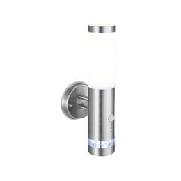 Brilliant Lampe Bole Au&szlig;enwandleuchte stehend Bewegungsmelder edelstahl 1x A60, E27, 60W, geeignet f&uuml;r Normallampen (nicht enthalten) IP-Schutzart: 44 - spritzwassergesch&uuml;tzt