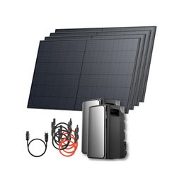 Solarway&reg; 2000Wp / 800W Balkonkraftwerk mit 3,8kWh Speicher komplett Steckdose - 3,8 kWh EcoFlow STREAM Ultra + AC Pro - Solaranlage Komplettset - 500W Solarmodule & EcoFlow Speicher & Zubeh&ouml;r