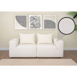 2er-Sofa/Zubeh&ouml;r f&uuml;r Sofa MCW-O54, Couch 2-Sitzer Loungesofa, modular Stoff/Textil (300g/m&sup2;) 63x194x97cm ~ creme