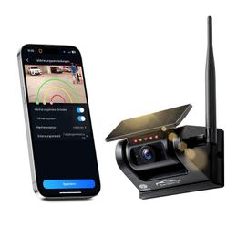 CARMATRIX Funk WLAN Solar R&uuml;ckfahrkamera mit Magnet KI Personenerkennung mit APP