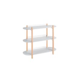 sobuy Konsolentisch Flur mit 3 Regalb&ouml;den Hellgrau 101x33x87cm Nordisch