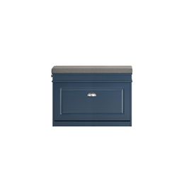 sobuy Schuhbank mit 1 T&uuml;r Blau 75x24x51cm Funktional