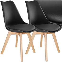 TecTake&reg; Set Esszimmerstuhl, Scandi-Design, massive Holzbeine, 49 x 53 x 82 cm